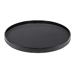 Round Solid Wood Serving Tray Extra Large Tea Coffee Snack Food Meals Serving Plate Non-Slip Kitchen Party Bar Server Breakfast Tray with Raised Edges (16inch/40cm) Black Decorative Ottoman Tray