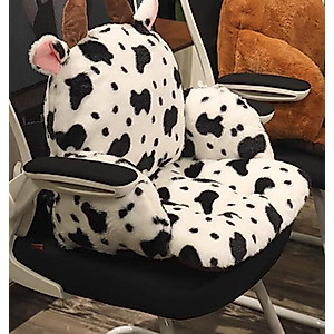 Seat Cushions Cartoon Animals Thickened Cute Butt and Back Chair Cushion Chair Pads (Cow)