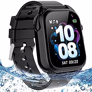Waterproof Smart Watch for Kids 3-12 Years Boys Girls Learning Toys with 26 Puzzle Games Pedometer Camera Video Recording Music Player Alarm Timer HD Touchscreen Toddler Watch Birthday Gift