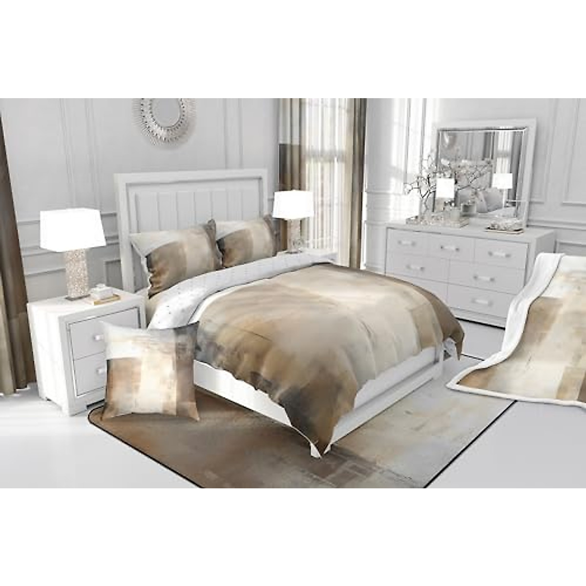 jejeloiu Kids Abstract Comforter Cover Queen Size, Graffiti Bedding Set Geometric Duvet Cover Set 100% Cotton Boys Girls Colorful Geometric Teens Cotton Duvet Cover 3Pcs