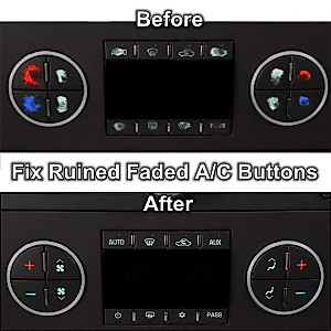 TraderPlus 3 Pack Replacement AC Dash Button Sticker Repair Kit Fit