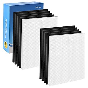 DerBlue 2 Pack C545 True HEPA Filter & 8 Pcs Carbon Pre-Filters Replacement Filter S for Winix C545, True HEPA Filter and Activated Carbon Filter, Part Number 1712-0096-00