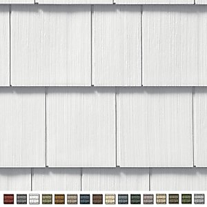 Cedar Impressions Double 7in. Straight Edge Perfection Shingles Siding (1/2 Square) Colonial White