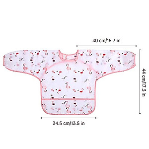 Accmor 5 Pack Long Sleeve Baby Bibs, Waterproof Sleeved Bib, Toddler Soft Bib for 6-24 Months