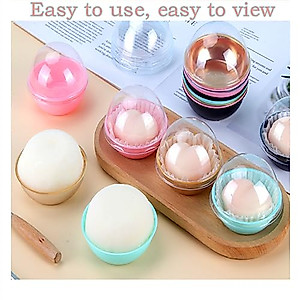 HANLAYYDS 50 Clear Plastic Mini Packaging Boxes Clear Plastic Cupcake Container with Dome Lids for Wedding Birthday Cheese Pastry Ice Cream Balls Dessert Cake (A Pink)