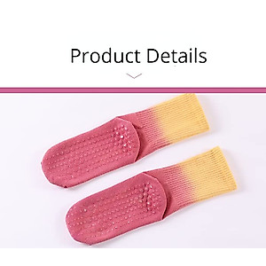 EGEN Dye Tie Yoga Socks for Women Man Novelty Print Non Skid Socks Non Slip Grip for Pilates Barre Ballet Sport 2 pairs (Purple)