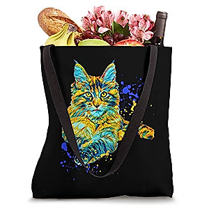 Colorful Maine Coon Big Cat Love Bigger Cats Cute Mom Tote Bag