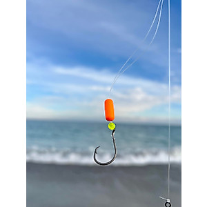 6 Pack 'Sand Flea' Pompano Surf Fishing Rigs (25# Mono)