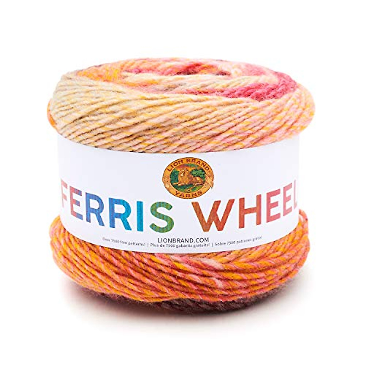 Lion Brand Yarn Ferris Wheel Yarn, Multicolor Yarn for Knitting, Crocheting, and Crafts, 1-Pack, Cherry on Top