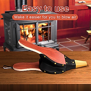 VODA Mini Sized Fireplace Wood Bellows Air Blower for Indoor and Outdoor Camping Cooking BBQ