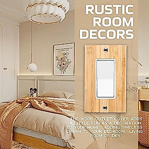 10 Pieces Wood Single Rocker Light Switch Plate 4.5" X 2.76" Raw Wood Wallplate Bamboo Light Switch Cover Quality Wallplate Wooden Electrical Decor (Single Rocker)