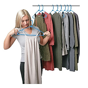 Sharpty Plastic Hangers Clothes Hangers for Clothing, Closet, Coats & Shirts - Durable, Thick, Tough & Space Saving - for Everyday Standard Use, Room Essentials & Basics - 20 Pack - Blue