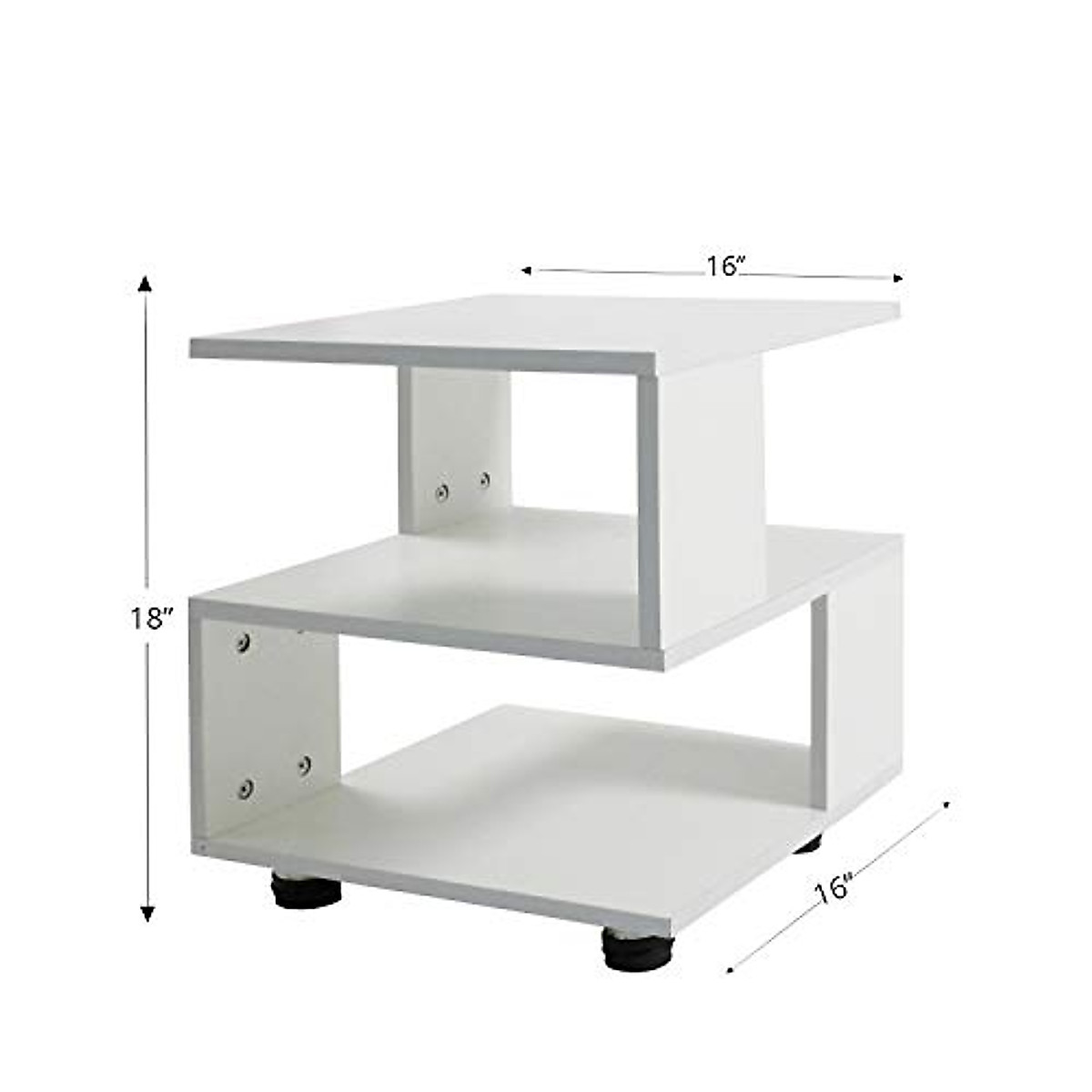 Jerry & Maggie - Magic Cube Nightstands Japanese Tatami Classic Modern Style - 2 Tier Rectangle Hallow Design Night Stand Storage Bedside Table Storage White