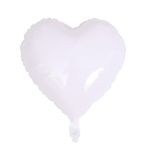 FVCENT Heart Foil Balloon | 30 Stück 18-inch Heart Helium Balloons Heart-shaped Foil Balloons Suitable for Birthday Wedding Bridal Valentine's Day Mother's Day Party (White)