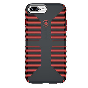 Speck Products CandyShell Grip Cell Phone Case for iPhone 8 Plus/7 Plus/6S Plus/6 Plus - Charcoal Grey/Dark Poppy Red