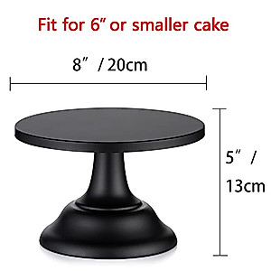 Cake Stand Set Round Metal Cake Stands Dessert Display Cupcake Stands with Simple Design (Black, Diam 8")