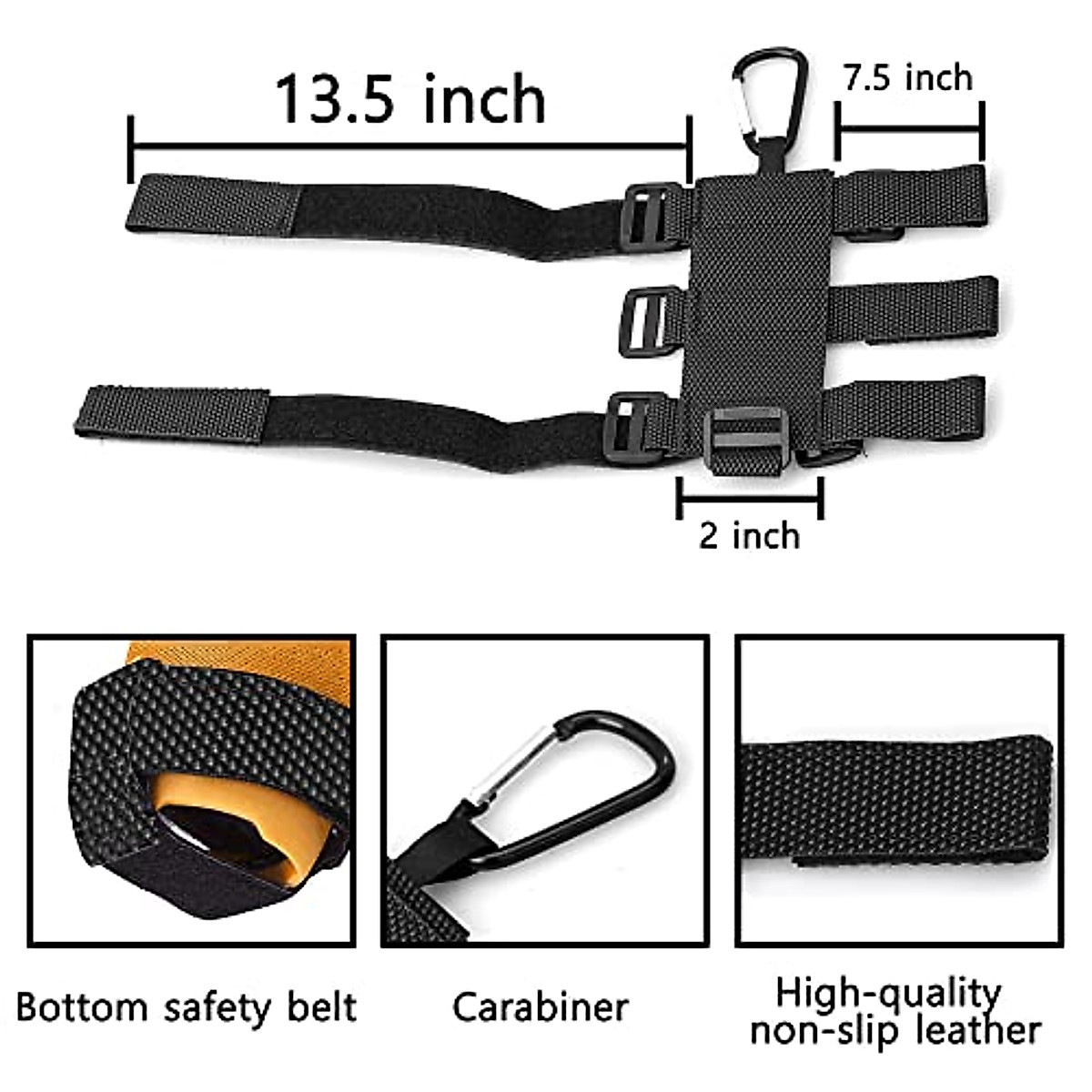 Necmetu 2-Strap Style Portable Boat Speaker Mount,Portable Speaker Holder for Boat Railing Frame,Waterproof Outdoor Adjustable Strap Fits Most Bluetooth Wireless Speakers Stabilizer Straps,Black