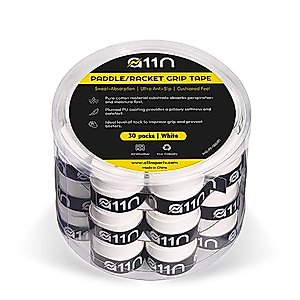 A11N Pickleball Grip Tape 30-Pack - Absorbent, Easy Application, Dry-Feel Paddle Grips for Enhanced Performance, White