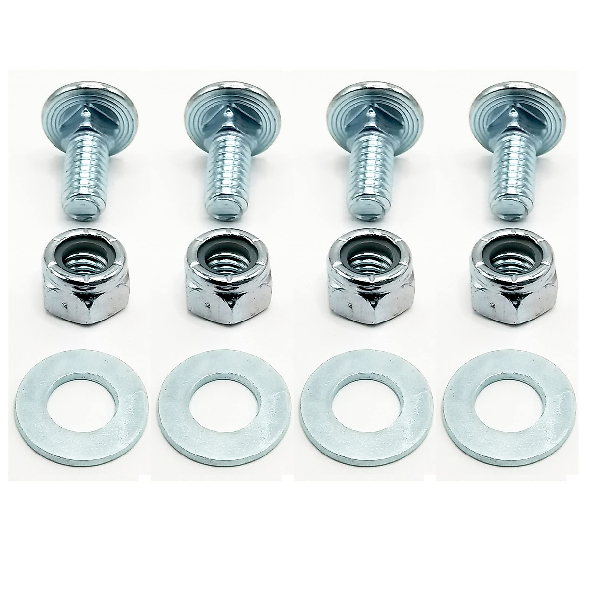 4PK 710-0451 712-04063 Replacement Skid Shoe Bolts Carriage Bolts Nuts and Washers Kit kit for Cub Cadet MTD Snow Blower Skid Shoes 784-5580 712-04063 736-0242 (5/16-18)-3/4"