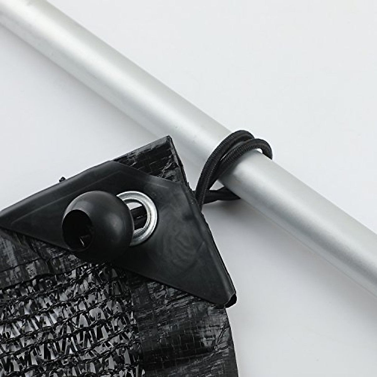 smartelf Shade Cloth 70% Sunblock Shade Cloth Net 6.5 ft x 10 ft - Black Bulk UV Resistant Fabric Mesh for Greenhouse Shade Cloth Taped Edge with Gromments Included 10pcs 6" Ball Bungee