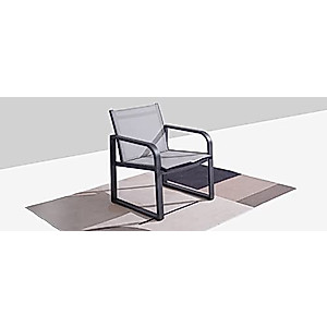 Outdoor Patio Furniture Set with Aluminum Frame, 4 Pieces Outdoor Garden Patio Conversation Sets with Breathable Textilene with Loveseat Coffee Table for Yard,Home,Balcony,Grey