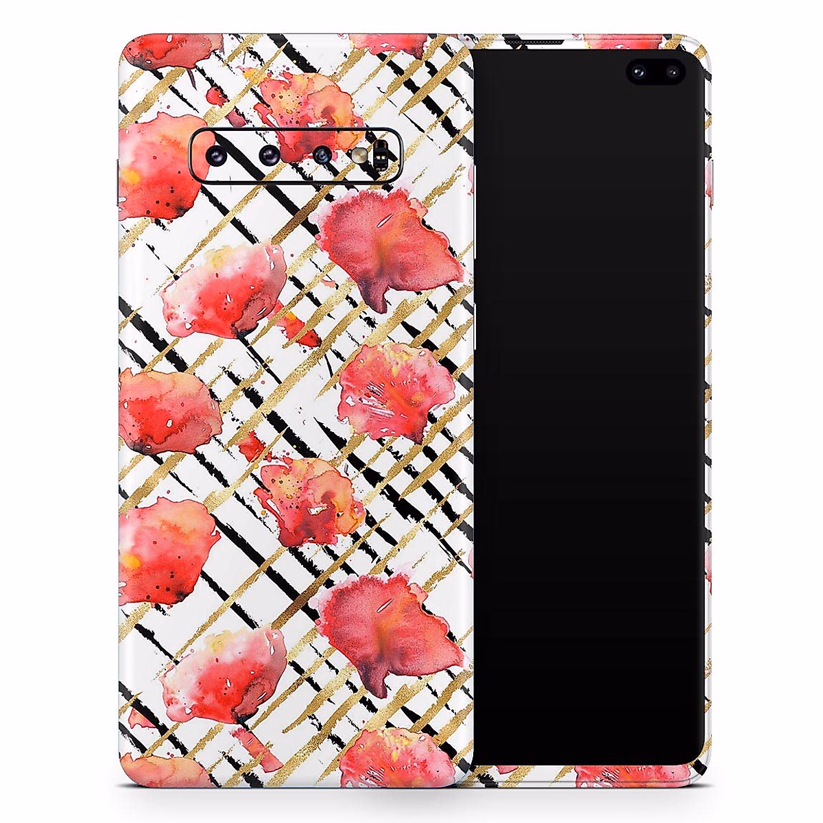 DesignSkinz Karamfila Watercolo Poppies V25 Protective Vinyl Decal Wrap Skin Cover Compatible with The Samsung Galaxy S20 (Screen Trim & Back Glass Skin)