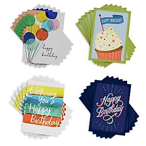 Hallmark Business Bulk 100 Pack Assorted Birthday Cards for Employees & Customers (Colorful Celebration), 5 x 7 Cards, Message Inside, Envelopes Included