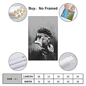 Hitecera Art Posters Thomas Shelby Poster Decorative Painting Canvas Wall Posters and Art Picture Print Modern Family Bedroom Decor Posters 12x18inch(30x45cm)