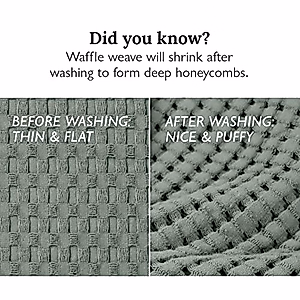 GILDEN TREE Waffle Towel Quick Dry Thin Exfoliating Washcloths for Face Body, Modern Style (Sage Grey)