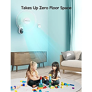 VAGKRI Wall Mount Fan, 16 Inch Wall Fan with 5 Blades, 5 Speeds, 8 Hour Timer, 90° Oscillating Quiet Fan with Remote for Home Office Bedroom Living Room Garage