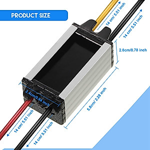 2 Pieces Car Power Converter Waterproof 12V to DC 5V Buck Voltage Regulators 3A 15W Voltage Converter Module for Car Truck Boat Solar System (Accept DC 8V - 22V Inputs)