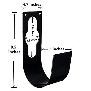Ebliiny 2 Pack Garden Hose Hanger Wall Mount Heavy Duty Hose Holder Hook Use for 150foot Hose (Large, Black)