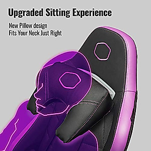 Cooler Master Caliber R2 Gaming Chair High Back Office Computer Game Chair, PU Leather Reclining Ergonomic Backrest, Headrest, Seat Height and Armrest Adjustment with Lumbar Support - Purple