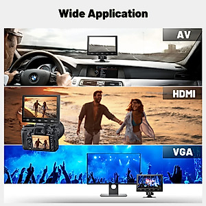 APROTII 7 Inch Small Monitor HDMI, 1024x600 Mini Monitor LCD HDMI Screen, HDMI VGA AV Portable Mini HD Color Screen Display Built-in Speaker