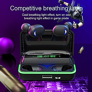 E10 True Wireless Earbuds Bluetooth 5.3 Headphones Touch Control with Wireless Mobile Power Earbuds Headphones Charging Case IPX4 Waterproof Stereo Earphones in-Ear Built-in Mic Headset