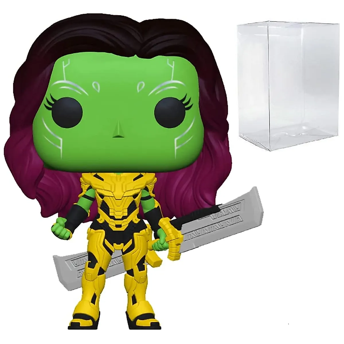 POP Marvel: What If? - Gamora with Blade of Thanos Funko Pop! Vinyl Figure (Bundled with Compatible Pop Box Protector Case), 3.75 inches