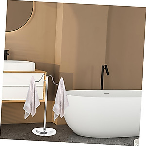 Anneome Bath Towel Rack Towel Rail Bag Rack Round Bottom Vertical Metal Hangers Bags Tower Hanger Dressing Table Kitchen Towel Rack Balance Stainless Steel No Punching