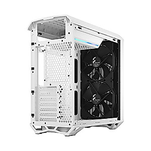 Fractal Design Torrent Compact White - Clear Tint Tempered Glass Side Panel - Open Grille for Maximum air Intake - Two 180mm PWM Fans Included - Type C - ATX Airflow Mid Tower PC Gaming Case