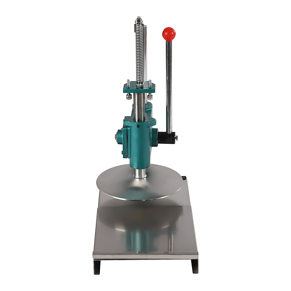 Pizza Dough Press Machine, Commercial Pizza Pastry Press Machine w/Dual Plates, Stainless-Steel Pizza Press w/ 0.2" Thick Disc, Kitchen Dough Pastry Manual Press Machine w/Cast Iron Base (9.5Inch)