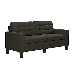 DHP Emily Upholstered Sofa Couch Living Room Furniture, Grey
