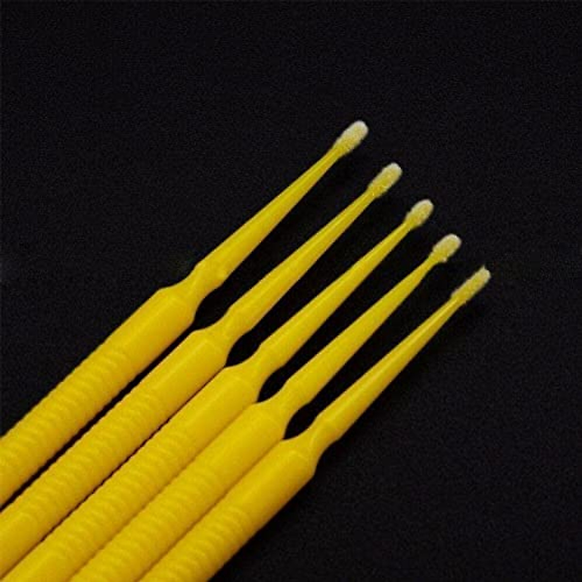 1mm Micro Tips Car Up Paint Micro Brush Small Applicator Cleaning Tools Color Auto Accessory Yellow 100pcs