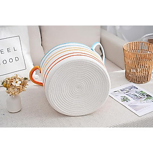 60L Laundry Baskets Hamper with Handles,Decorative Basket for Living room,Woven Storage Basket for Toys Bin,Pillows, Blankets,Clothes