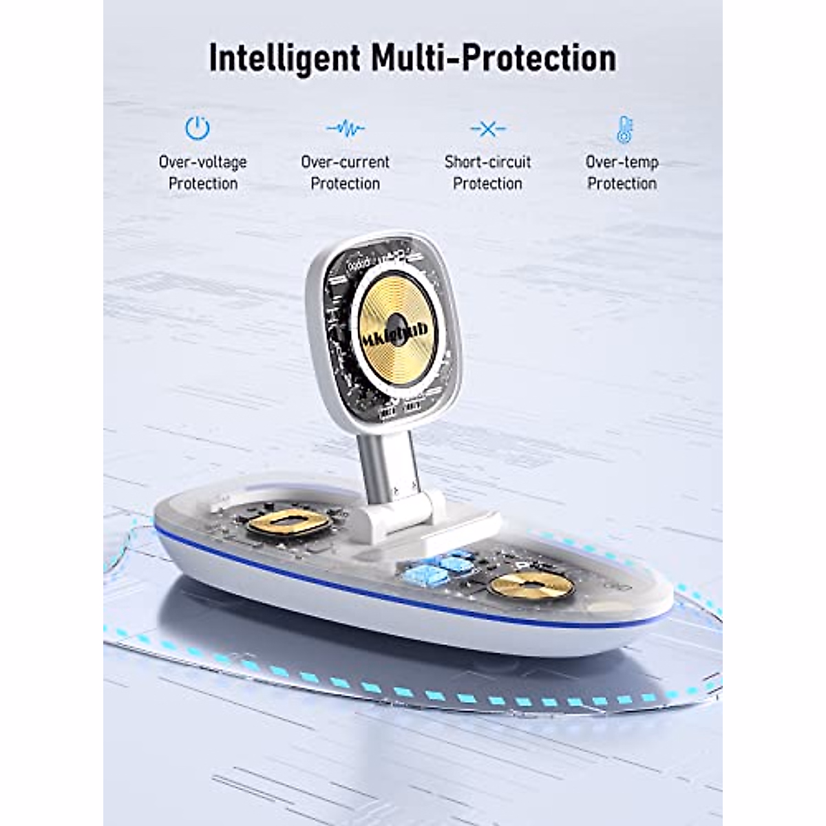 3-in-1 Magnetic Wireless Charging Station for Apple Devices - MagSafe Charger Stand for iPhone 14/13/12/11/SE/X/8, iWatch 8/7/6/SE/5/4/3/2, & AirPods 2/3/Pro - Compact, Durable & Efficient