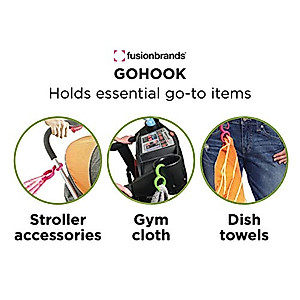 Fusionbrands GoHook All Purpose Household Hook, Portable Hook For Towels, Towel Holder, and Numerous Small Items in Kitchen, Bathrooms, Closets and on the go, S hook, Black