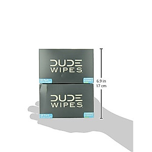 DUDE Wipes On-The-Go Flushable Wet Wipes - 2 Pack, 60 Wipes - Unscented Extra-Large Individually Wrapped Wipes with Vitamin E & Aloe - Septic and Sewer Safe