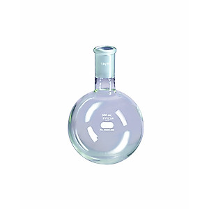 Corning Pyrex Borosilicate Glass Short Neck Round Bottom Heavy Wall Boiling Flask with 24/40 Standard Taper Joints, 500mL Capacity