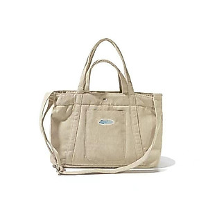 MadGrandeur Corduroy Tote Bag for Women Cute Tote Bags for School Crossbody Tote Bag Aesthetic Large Purse (Khaki)