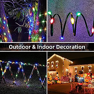 Solar Christmas Lights Outdoor ,2 Pack 72ft 200LED Solar String Lights Outdoor Waterproof , 8 Lighting Mode Solar Fairy Lights for Halloween,Garden,Party,Christmas Tree,Camp.( Multi-Color)