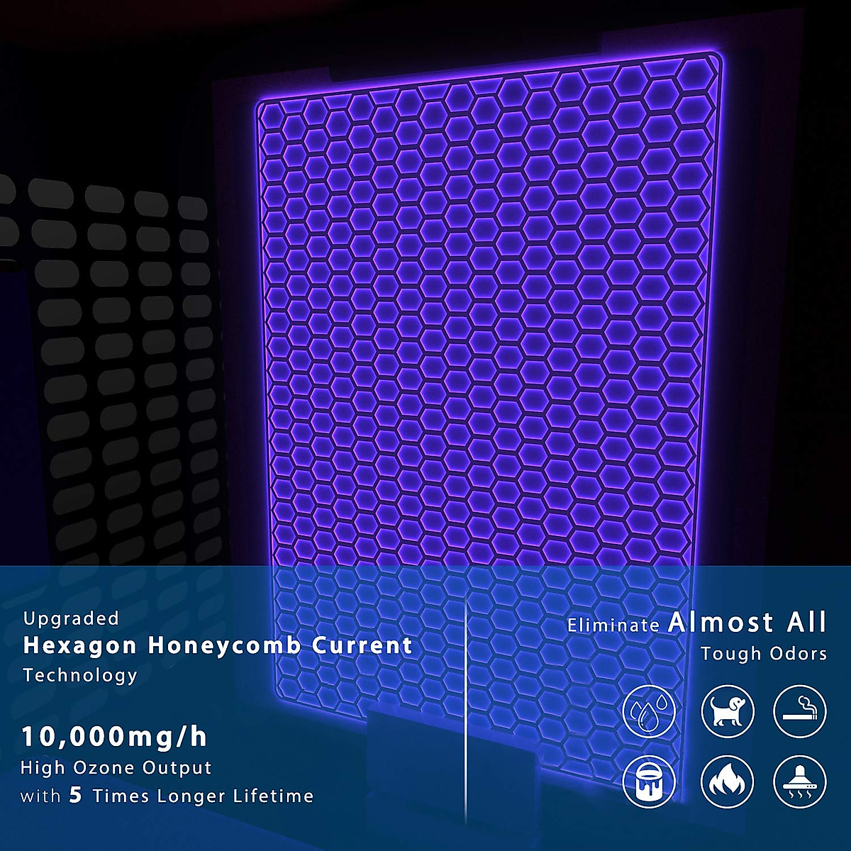 Airthereal MA10K-PRODIGI Ozone Machine, O3 Odor Remover Ionizer-Adjustable Settings for Any Size Room, Blue