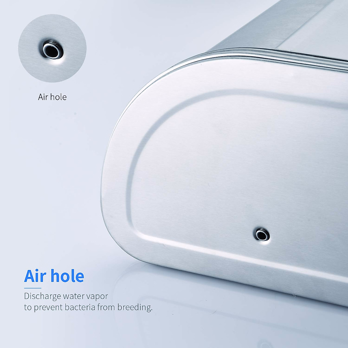 Stainless Steel Bread Box with Roll Up Lid, For Easy Kitchen Counter Storage, Bread Bin Holder,17.5X11.5X7.5 inch, Matte Black